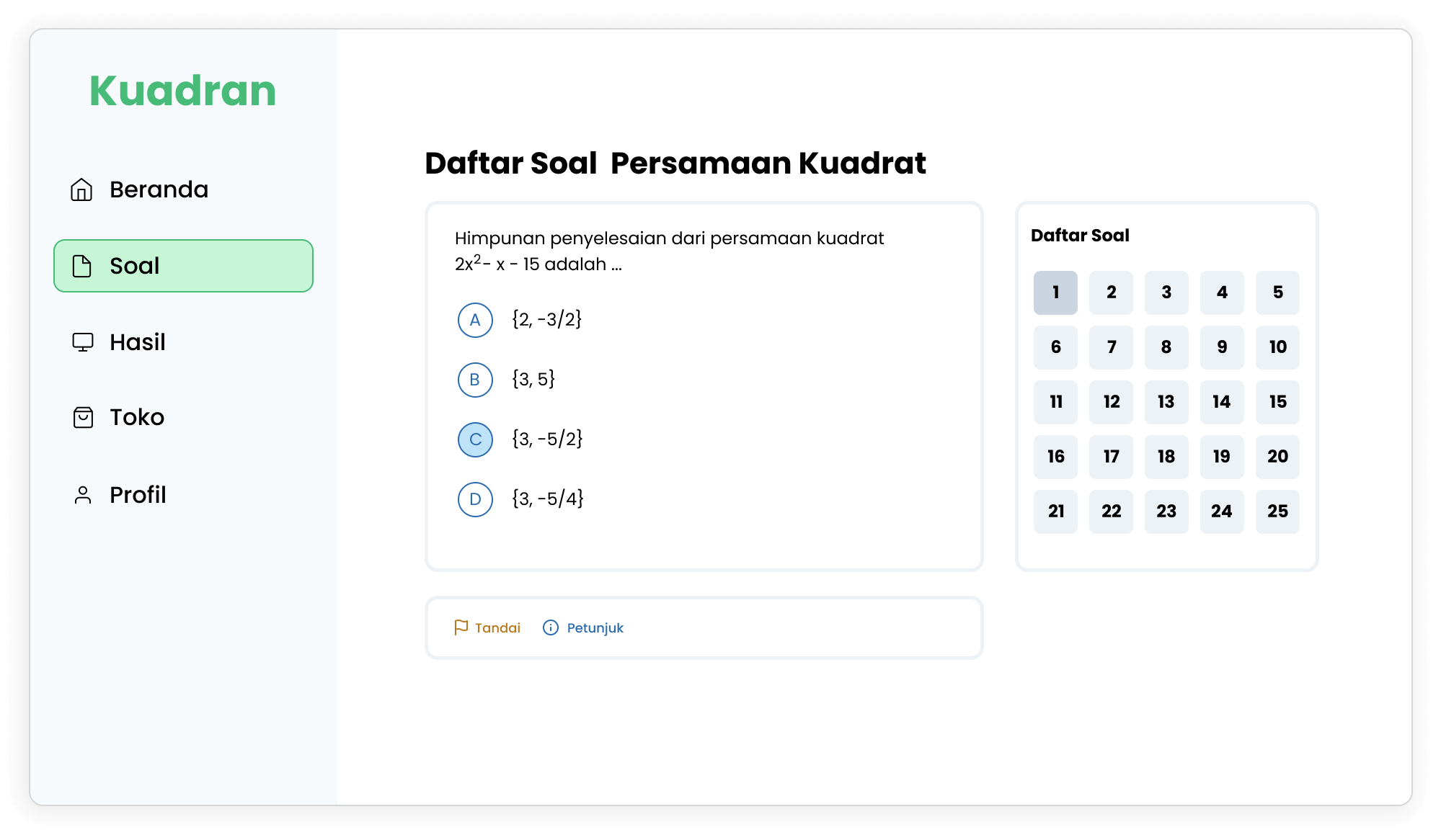 Kuadran - Aplikasi Bank Soal Matematika